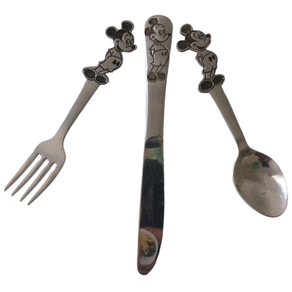 Disney | Dining | Mickey Mouse Bonny Flatware Set Childs Knife Fork ...